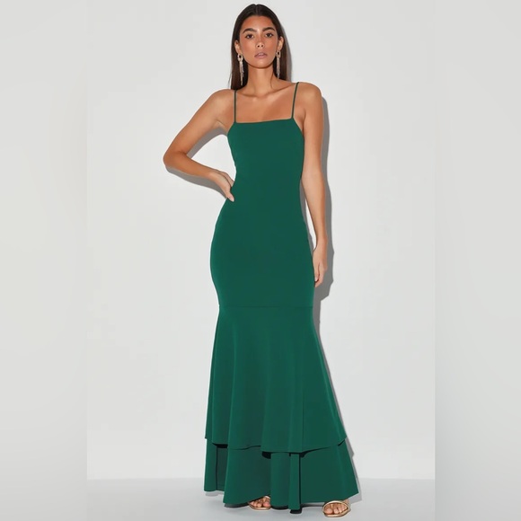 Lulus | Dresses | Lulus Green Tiered Maxi Dress Xs | Poshmark